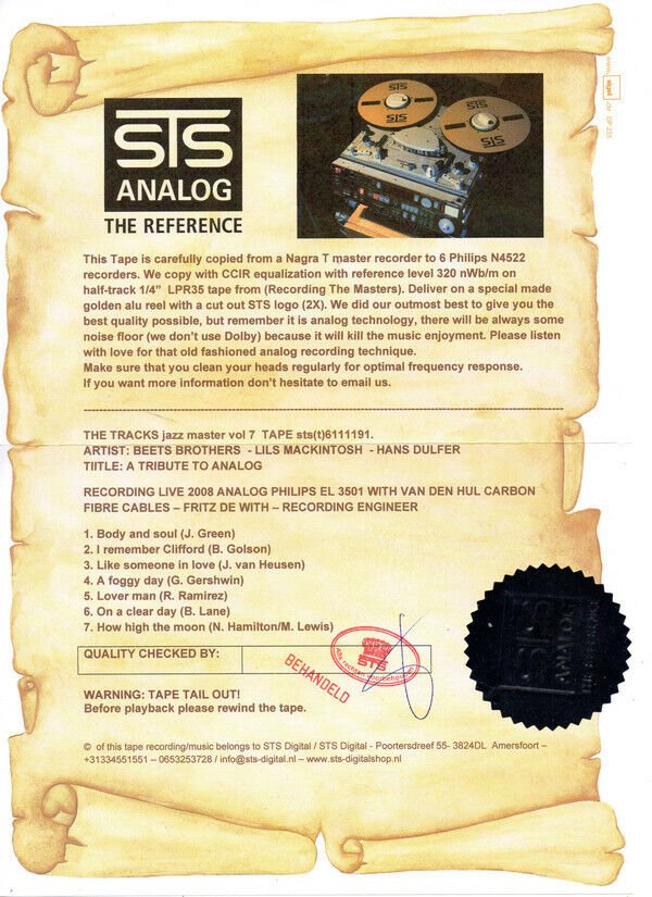 Jazz Masters Legendary Jazz Recordings Vol. 7 - OpenReelToReel Hub